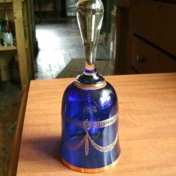 bohemia | Accents | Vintage Bohemia Blue Glass Bell Czechoslovak | Poshmark